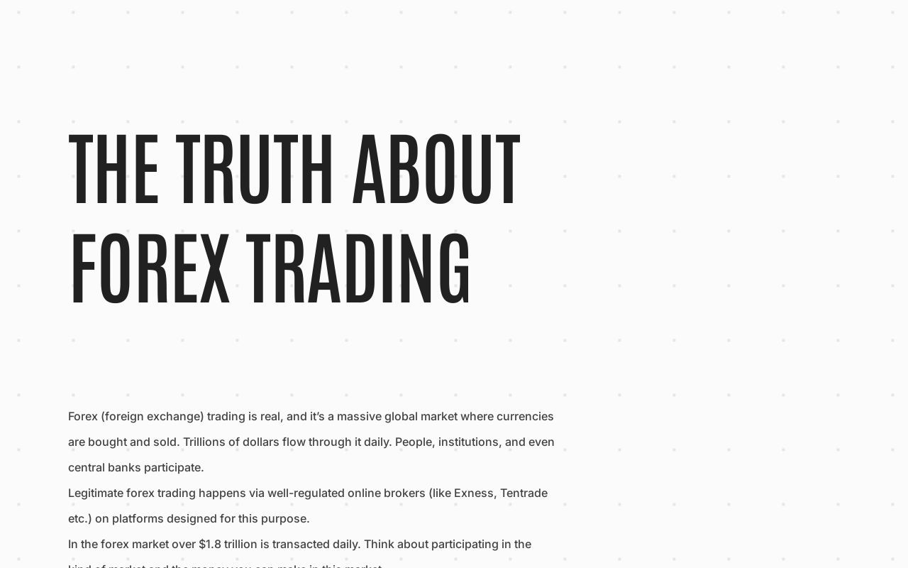 Truth about Forex trading
